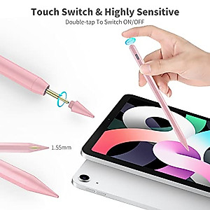 Stylus Pen for iPad Pencil Compatible with Apple Pen, iPad Pro 12.9/11-inch, Apple Pencil 2nd Generation, iPad Mini, iPad Air, iPad Tablets (2018-2022) Palm Rejection, Tilt - Pink