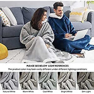 ALIBRAHIM Wearable Blanket Hoodie for Couples, Long-Length Oversize Blanket Sweatshirt for Women and Men Adults, Wearable Hooded Blanket Sweatshirt With Pocket,One Size Fits All (Green)