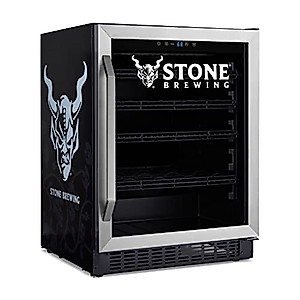 NewAir Stone Brewing 180 Can FlipShelf Beverage and Beer Refrigerator, 24” Built-In or Freestanding Wine Cooler with Reversible Shelves, Perfect for Bar, Gamer Room, or Office