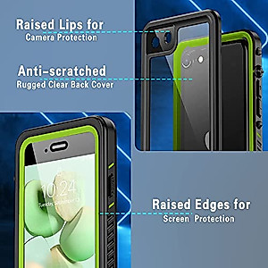 Bestcellcase Waterproof iPhone SE 2022/SE 2020/iPhone 8/iPhone 7 Case Shockproof,Full Body Protective Case with Screen Protector,Heavy Duty Phone Case for iPhone 7/8/SE,Green