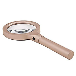 Weiping - Handheld Magnifying Glass, Can Magnify 10 20 Times Old Reading and Repair, HD HD Magnifying glasss12 LED Light Children's Mirror Bimetallic Frame Handle Magnification