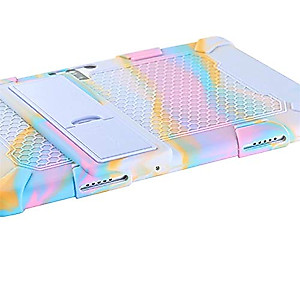 HLWQ Case for MEBERRY M7 Tablet 10 Inch/AOYODKG A22 10/Pavoma 10 G3/Llltrade 10, Anti-Slip Soft Silicone Case with Stand (Purple Rose)