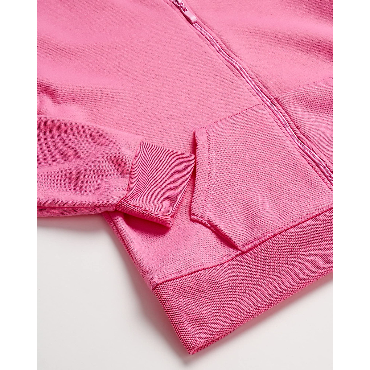 Real Love Girls' Jogger Set - 2 Piece Basic Fleece Solid Full Zip Hoodie and Sweatpants (Size: 7-16), Size 10-12, Soft Pink