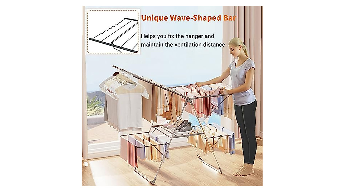 Bigzzia 2-Level Clothes Drying Rack - Space-Saving Solution