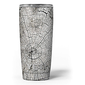 Design Skinz Aged Cracked Tree Stump Core - Skin Decal Vinyl Wrap Kit Compatible with The Yeti Rambler Cooler Tumbler Cups
