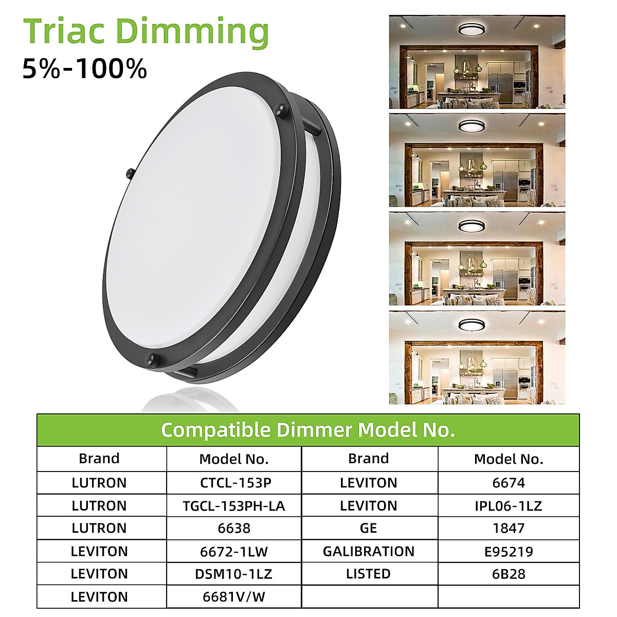 hykolity 13 inch Flush Mount LED Ceiling Light Fixture, 2700K/3000K/3500K/4000K/5000K Adjustable Ceiling Lights, Oil Rubbed Bronze Saturn Dimmable Lighting for Bathroom Kitchen, ETL Listed - 2 Pack