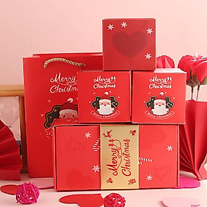 2024 Merry Christmas Surprise Box Gift Box Set, Surprise Gift Boxes, Pop-Up Explosion Boxes for Money and Birthdays, Folding Bouncing Boxes for Christmas (Red, 9PC)