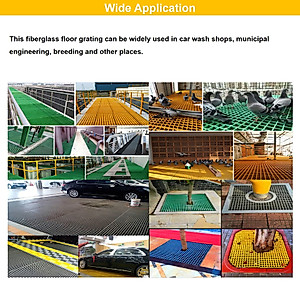 Banfluxion 31.9"x31.9" Fiberglass Floor Grating Car Wash FRP Grating 0.5 tons Bearing Capacity Yellow