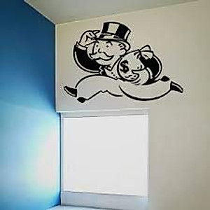 Money Bags Monopoly Game Board Games Family Time Strategy Strategic Babies Guys Boys Girls Womens Kids Children Wall Decals Vinyl Stickers Art Rooms Room Walls Wall Decoration Size (40x40 inch)