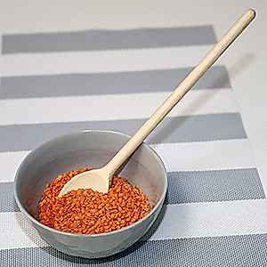 12 Inch Long Wooden Spoons for Cooking - Oval Wood Mixing Spoons for Baking, Cooking, Stirring - Sauce Spoons Made of Natural Beechwood - Set of 3