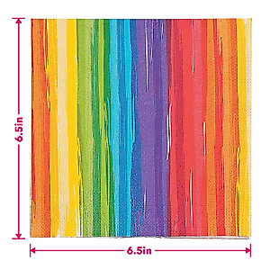 Artist Party Supplies - Art Paint Splatter Paper Dinner Plates and Striped Luncheon Napkins (Serves 16)