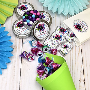 Let's Roll Star Roller Skating Birthday Party Sticker Bundle Kit - 429 Pieces!!! Includes 60 2" Circle Stickers for Favors & Bags, 45 Mini Candy Wrappers, & 324 Round Kiss Stickers by Amanda Creation