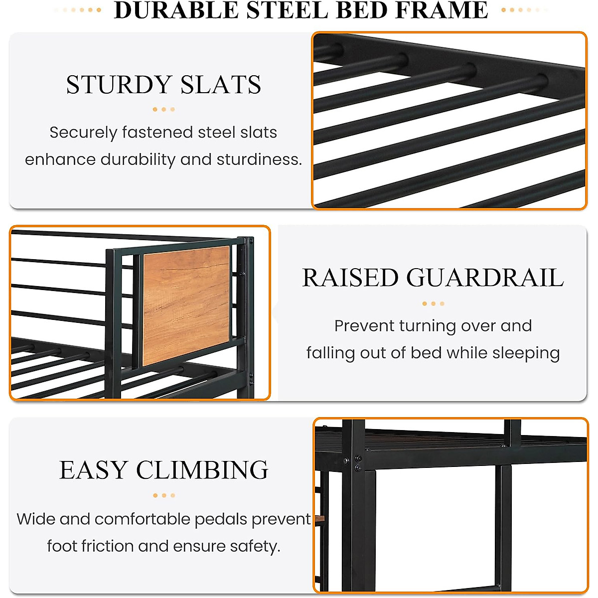 Metal Loft Bed Frame, Twin Size Loft Bed with Desk and Storage Shelves, Metal Bed Frame with Safe Guardrail & Ladder for Kids Teens Adults, Space Saving Loft Bed, No Box Spring Needed (Black 1)