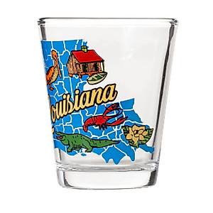 Artisan Owl Louisiana State Map Iconic Images Standard Size Souvenir Shot Glass