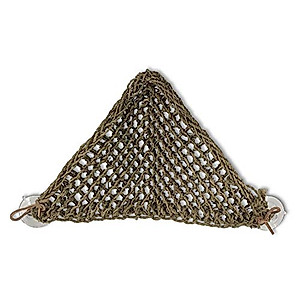 PENN-PLAX Reptology Lizard Lounger Corner Triangle – 100% Natural Seagrass Fiber – Great for Bearded Dragons, Anoles, Geckos, Iguanas, and Other Reptiles – Small