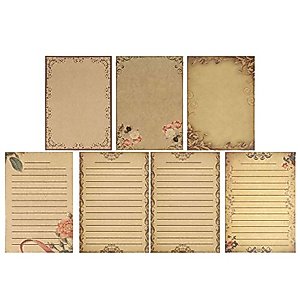 56 Sheet Stationery Paper, Yoption Old Fashioned Letter Writing Stationery Paper 7 Different Vintage Retro Style (Writing Stationery Paper Letter Set)