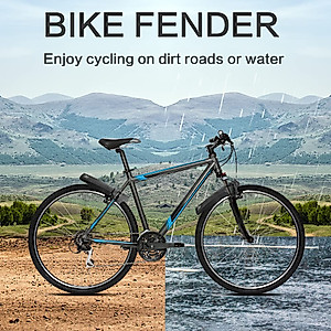 Dogagroom Mountian Bike Fender 2 Pcs, Front and Rear Bicycle Fender, Mountain Bike Mudguards Set, MTB Mud Guard, Folding Bicycle Mud Guards, Waterproof Bike Fenders, Fits 650B 20" 27.5" 29" (Black)