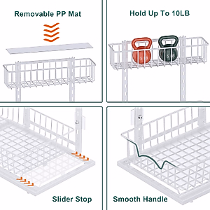 Beainbox Under Sink Organizer, Adjustable Metal Under Sink Storage, Put Out Sink Cabinet Organizer of Kitchen Bathroom