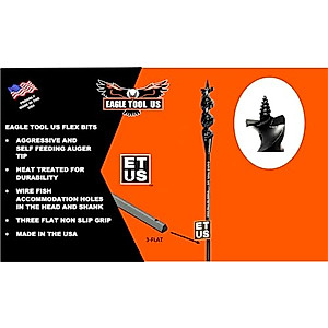 Eagle Tool US EA75054 Flex Shank Installer Drill Bit, Auger Style, 3/4-Inch by 54-Inch, Made in The USA