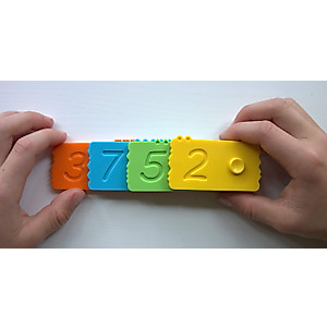 Newmero Bricks - Place Value Manipulatives & STEM Toys for Kids Aged 3-9 | Hands-On Math Learning Resources for Preschool, Kindergarten, First, Second, and Third Grade | Fun Math Games