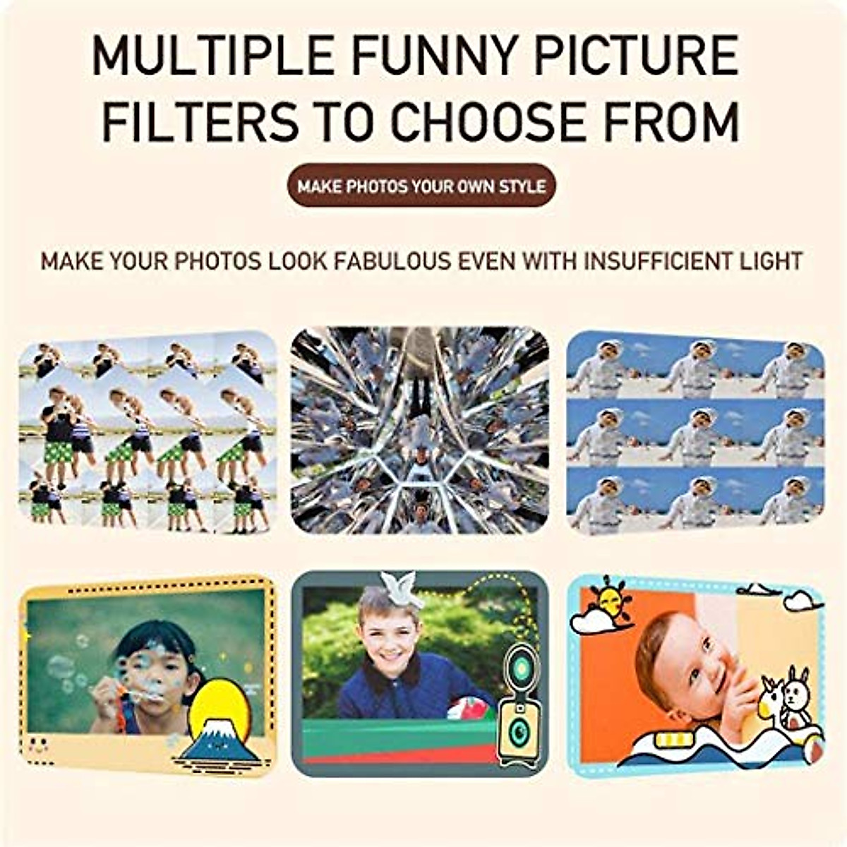 LKYBOA Digital Camera for Kids, Kids Digital Video Camera with 2 Inch Screen and Card for 3-10 Years Boys Girls Gift (Color : C)