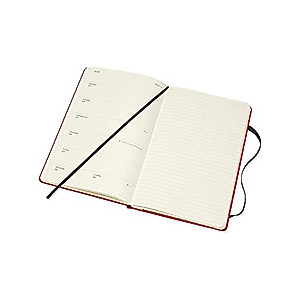 Moleskine Limited Edition Peanuts 12 Month 2022 Weekly Planner, Hard Cover, Large (5" x 8.25"), Scarlet Red