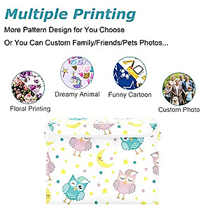 CaTaKu Owls Moon Stars Storage Bins with Lids and Handles, Fabric Large Storage Container Cube Basket with Lid Decorative Storage Boxes for Organizing Clothes