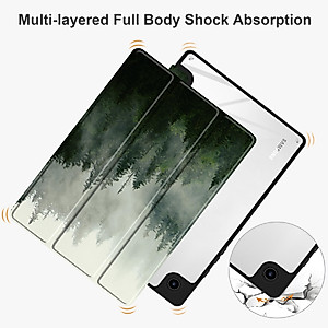 Batianda Case for Samsung Galaxy Tab A8 10.5 inch 2022 Model (SM-X200/X205/X207) Shockproof Cover with Clear Transparent Back Shell TPU Bumper Auto Sleep/Wake,Forest
