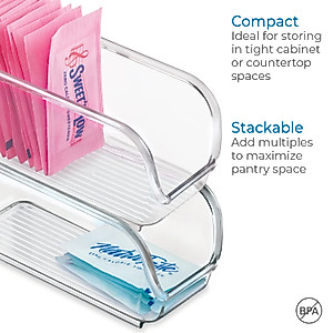 iDesign BPA-Free Plastic Sugar Packet Holder and Organizer, The Linus Collection - 2.25" x 4.5" x 2", Clear