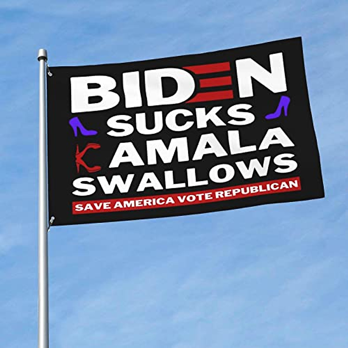 Fuck Joe Biden Flag 3x5 Fuck Biden Flag Biden Sucks Kamala Swallows Flag Anti Kamala Harris Vote Red Save America Vote Republican Flag F K biden Flag With Metal Grommet Flags Banners Yard Sign