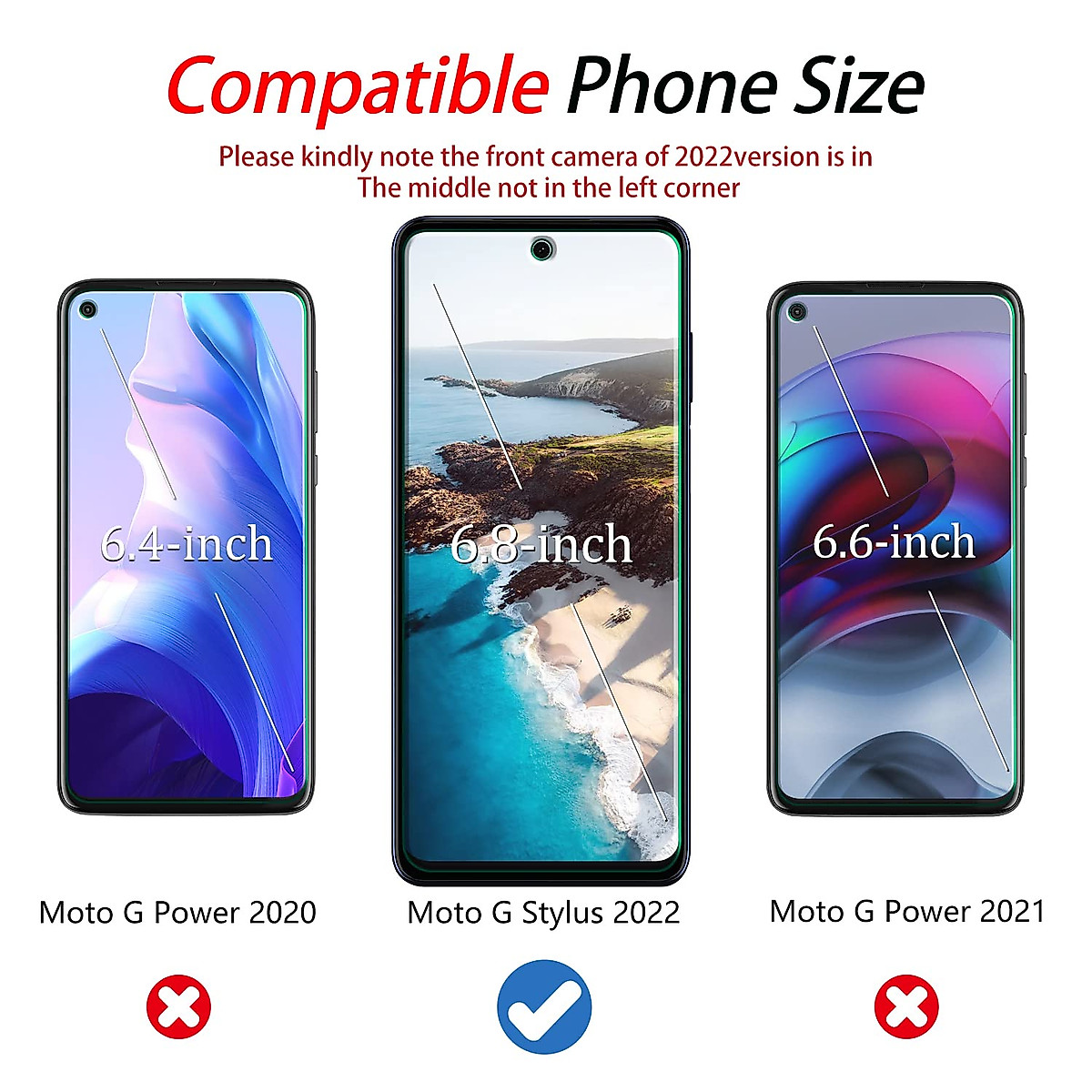 KAREEN [2-Pack] Screen Protector for Motorola Moto G Stylus 5G 2022, Moto G Stylus 2022 [Not Fit for 2021/2020 Version] Tempered Glass, Anti Scratch, Bubble Free