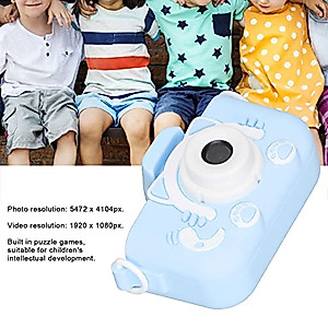 Liccx Kids Camera, Portable Kids Video Camera with Protective Cover and Lanyard, 1080P HD Digital Camera for Kids Age 3 4 5 6 7 8 9 10 11 12 Years Old(Blue, with 32GB Memory Card)