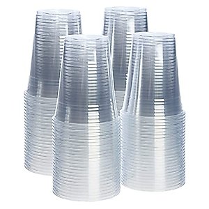 Comfy Package [100 Pack - 16 oz.] Crystal Clear PET Plastic Cups