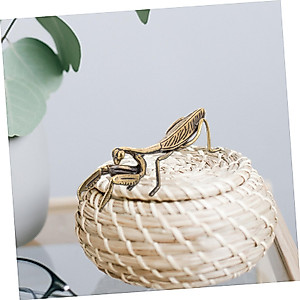 HOLIDYOYO Animal Statue Decor Feng Shui Ornaments Praying Mantis Figurine Creative Mantis Ornament Bead Lanyards for Women Good Luck Figurine Face Stencils Desktop Mantis Miniature Copper