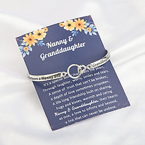 BNQL Nanny Gifts from Granddaughter Bracelet Nanny and Granddaughter Gifts from Nanny Bracelet Jewelry Gifts for Babysitter