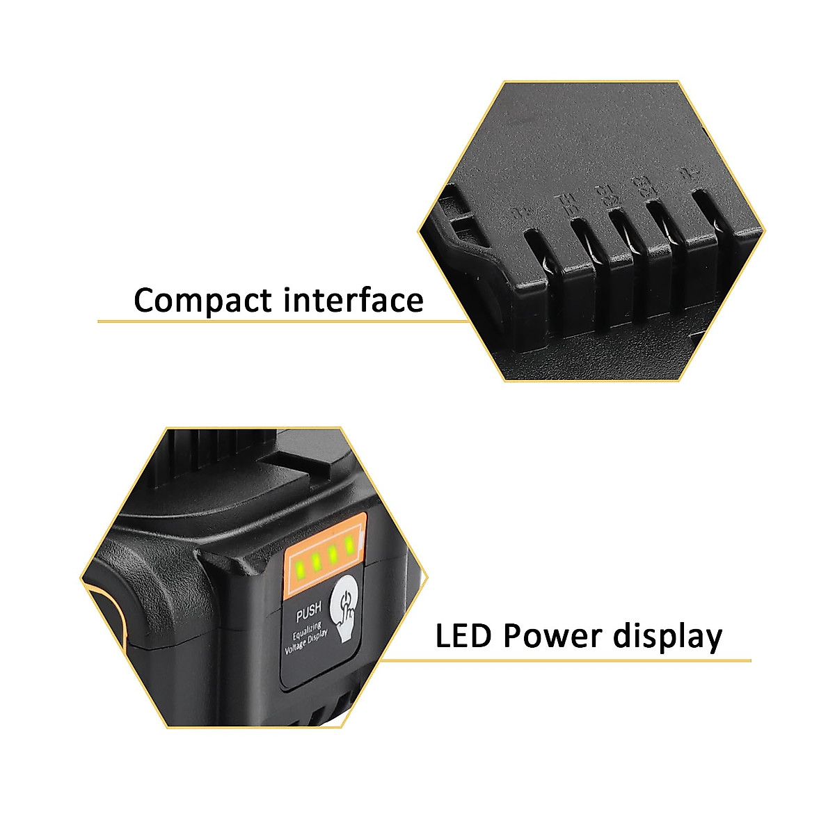 waitley 2 Pack 20V 6.0A Replacement Battery Compatible with Dewalt DCB200 DCD DCF DCG Series Cordless Power Tools