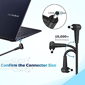 65W Laptop Charger Replacement for Asus Vivobook 15 Series X512 X512D X512DA X512JA X513EA X515 X515J X515EA X540 X540S X540SA X540L F512 F512JA F512DA F513 F513EA F515 AC Adapter Power Supply Cord