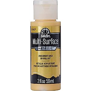 FolkArt multisurface metallic paint, 2 oz, Bright Gold