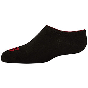 New Balance Boys' No Show Invisible Liner Socks (8 Pack), Size Medium, Black