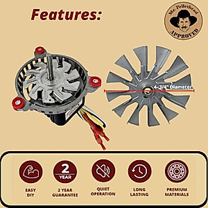 Harman 3-21-08639 Combustion Blower Exhaust Fan Motor Upgrade Fits Pellet Stoves P43 P61 P68 XXV Accentra 52I Advance P35I PC45 PF100 PF120 BA100 BH105 Replaces Part 3-21-08415