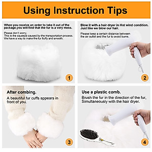 Simplicity Women's Winter Faux Fur Short Wrist Cuff Warmers (White-1)