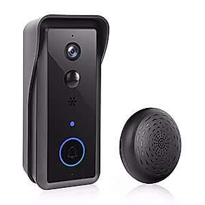 ZZC Video Wireless Doorbell, Camera with 2 Way Audio,1080P FHD, Night Vision, PIR Motion Detection, Real-time Notifications, Cloud Storage with Wide Angle - Black