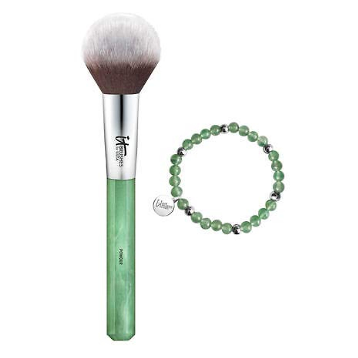 It Cosmetics Gemstone Makeup Brush Therapy Duo Gift, Jade Set YOUR GOOD VIBES ONLY!