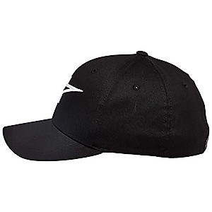 Alpinestars mens Curved Bill Structured Crown Flex Back 3d Embroidered Logo Flexfit Hat Cap, Ageless Black/White, Large-X-Large US