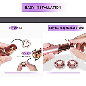 Facial Hair Remover Replacement Heads for Gen 1 Finishing Touch Flawless Facial Hair Removal Tool for Women,18K Gold-Plated Rose Gold 4 Count,First Generation by BECHY