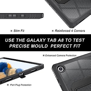 Soke Galaxy Tab A8 Case 10.5 Inch (SM-X200/X205/X207), with Built-in Screen Protector, Rugged Full Body Protective Case for 2022 Samsung Galaxy Tab A8 10.5(Black)