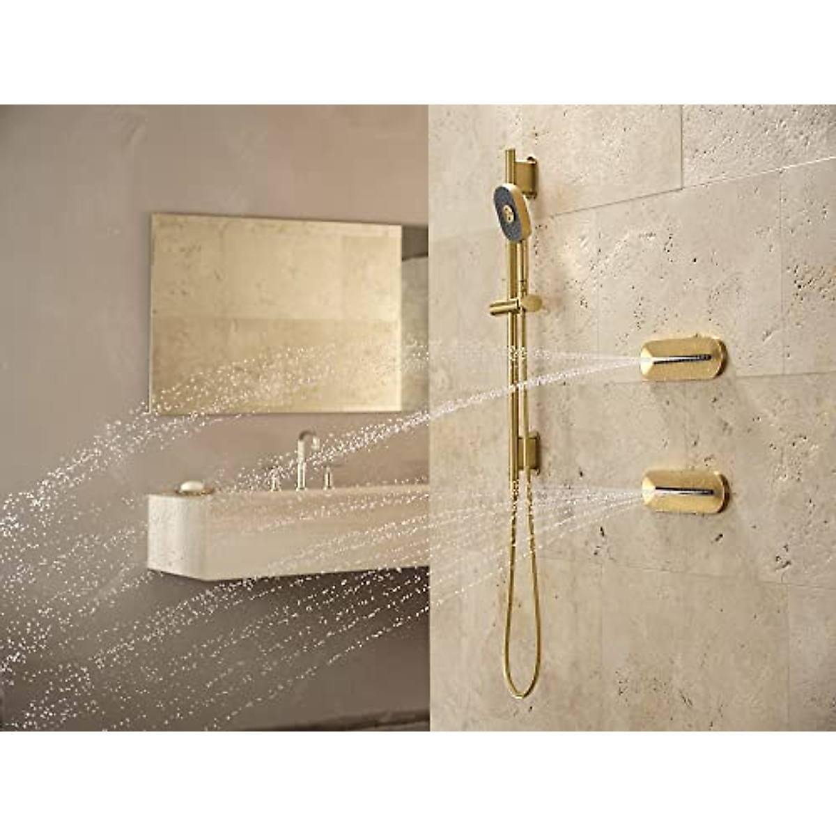 KOHLER 26300-BN Statement™ Oblong Vichy Single-Function 2.5 GPM Body Spray, Vibrant Brushed Nickel