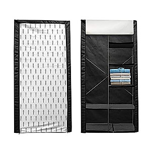 Ambesonne Golf Portable Fabric Wardrobe, Ball Ready Pattern Modern Game Hobby Player Entertainment Illustration, Clothing Organizer and Storage Closet with Shelves, 33.5", Charcoal Grey White