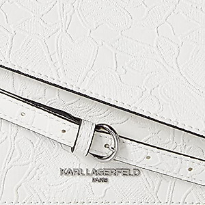 Karl Lagerfeld Paris womens Chantelle Cross Body, Winter White Iris, One Size US