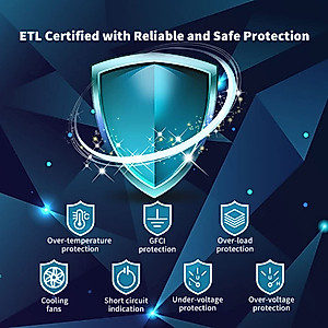 Renogy 1000W Pure Sine Wave Inverter 12V DC to 120V AC Converter & 500A Battery Monitor, High and Low Voltage Programmable Alarm, Voltage Range 10V-120V and up to 500A